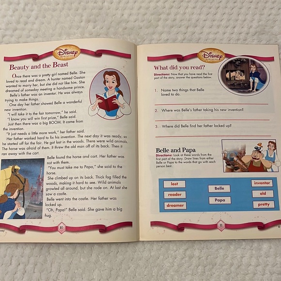 Other | Disney Princess Reading Comprehension Learning Workbook | Poshmark